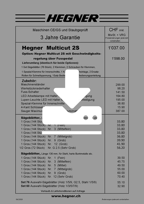 Dekupiersäge Hegner Multicut-2S